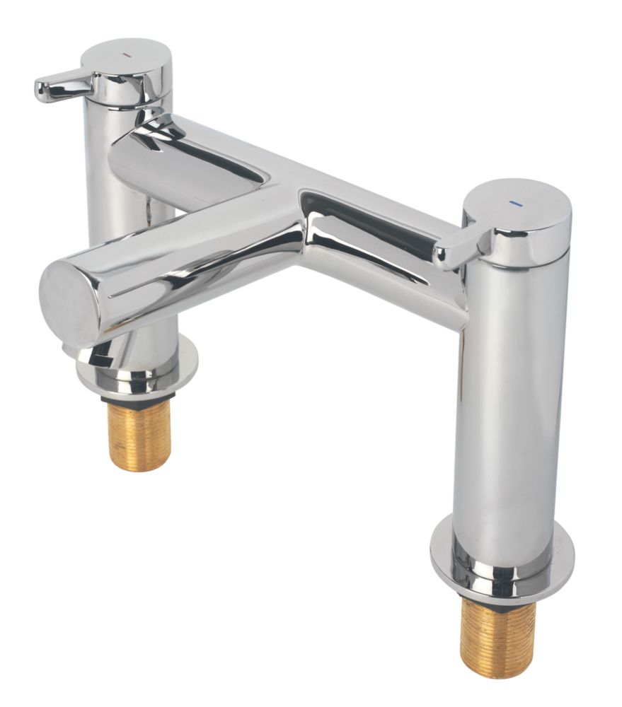 Swirl Bonda Chrome 192mm Deck Mounted Lever 2 Tap Holes Bath Mixer Tap ...
