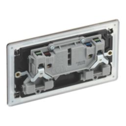 LAP 13A 2-Gang DP Switched Sockets Antique Brass with Black Inserts 5 ...