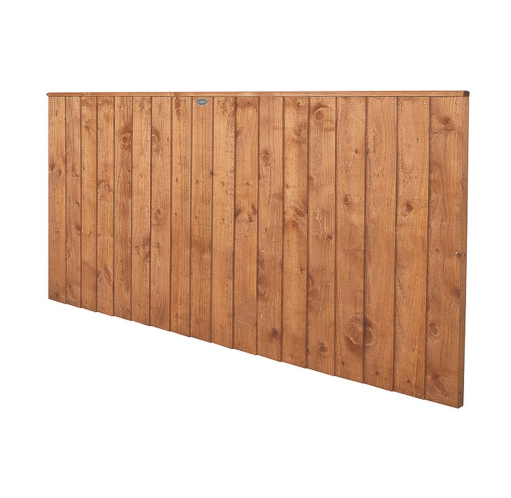 Forest Vertical Board Closeboard Fence Panels Golden Brown 6' x 3' Pack ...