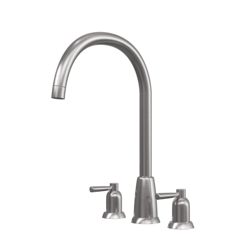 ETAL Cuthbert Dual Lever 3-Hole Kitchen Tap Pewter - Screwfix