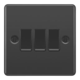 LAP 20A 16AX 3-Gang 2-Way Light Switch Black Nickel with Black Inserts ...