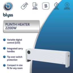 Blyss BL CO 2200W Electric Portable Convector Heater White/Grey - Screwfix