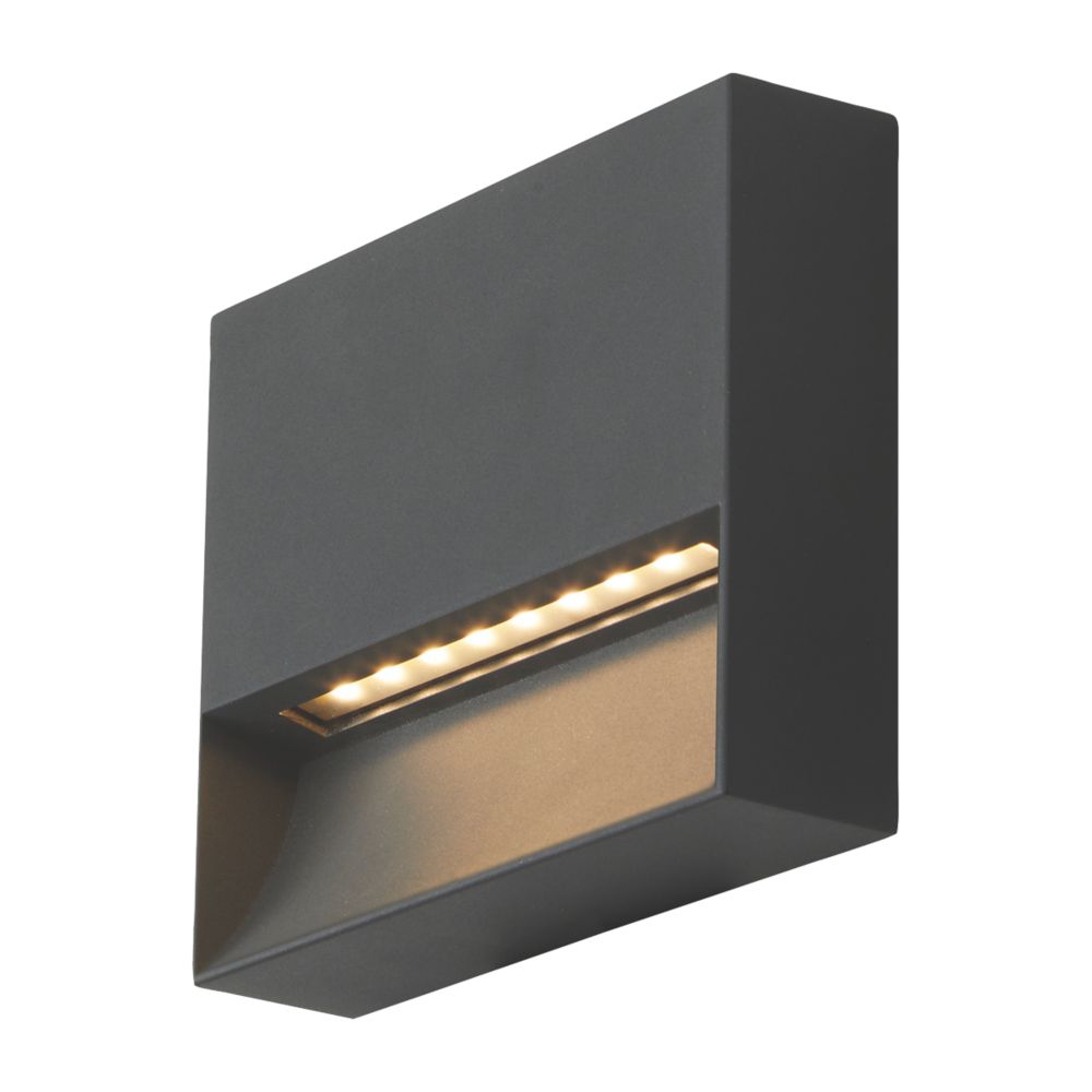 4lite Outdoor LED Square Surface Wall Light Graphite 10W 300lm - Screwfix