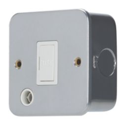 Contactum 13A Unswitched Metal Clad Fused Spur & Flex Outlet with White ...