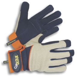 ClipGlove General Purpose Synthetic Leather Gardening Gloves Navy ...