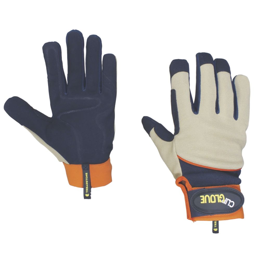 ClipGlove General Purpose Synthetic Leather Gardening Gloves Navy ...