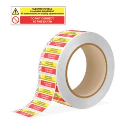 Essentials EV Charging PME Labels 75mm x 25mm - Screwfix