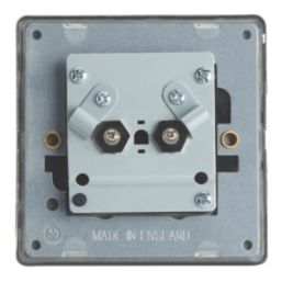 Contactum Lyric 2-Gang F-Type Satellite Socket Brushed Steel with Black ...