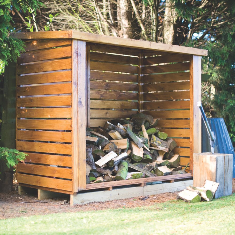 Shire 6' x 3' (Nominal) Timber Log Store - Screwfix