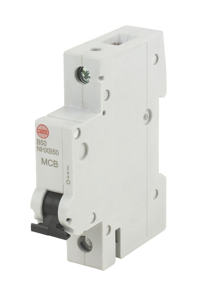 Wylex 50A SP B Curve MCB - Screwfix