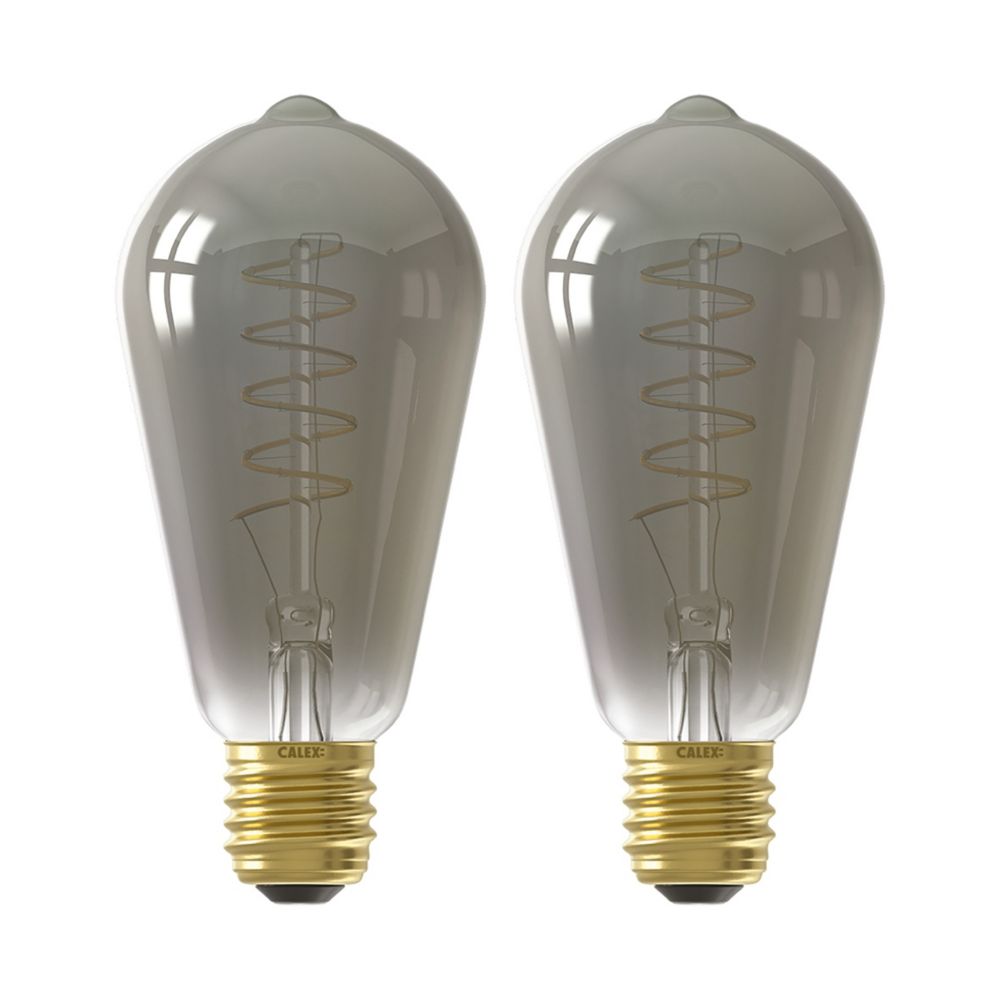 Calex Flex Titanium E27 ST64 LED Light Bulb 136lm 4W 2 Pack - Screwfix