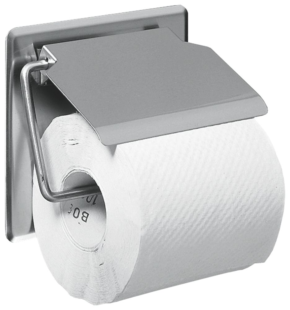 Single Toilet Roll Holder with Cover - Screwfix