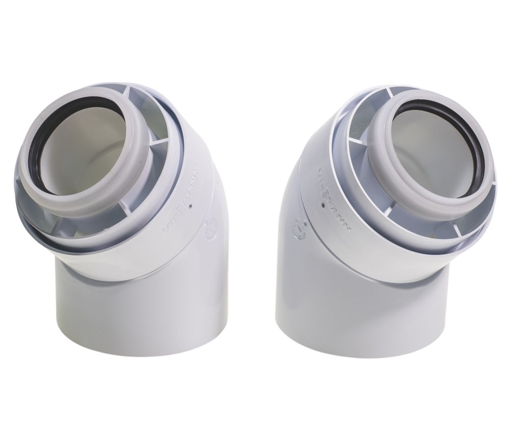 Viessmann Flue Elbow 60/100mm 45° 2 Pack - Screwfix