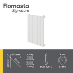 Flomasta Signature Designer Radiator 1500mm x 578mm White 3392BTU ...