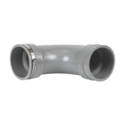 FloPlast Push-Fit 90° Double Socket Bend Grey 105-110mm - Screwfix