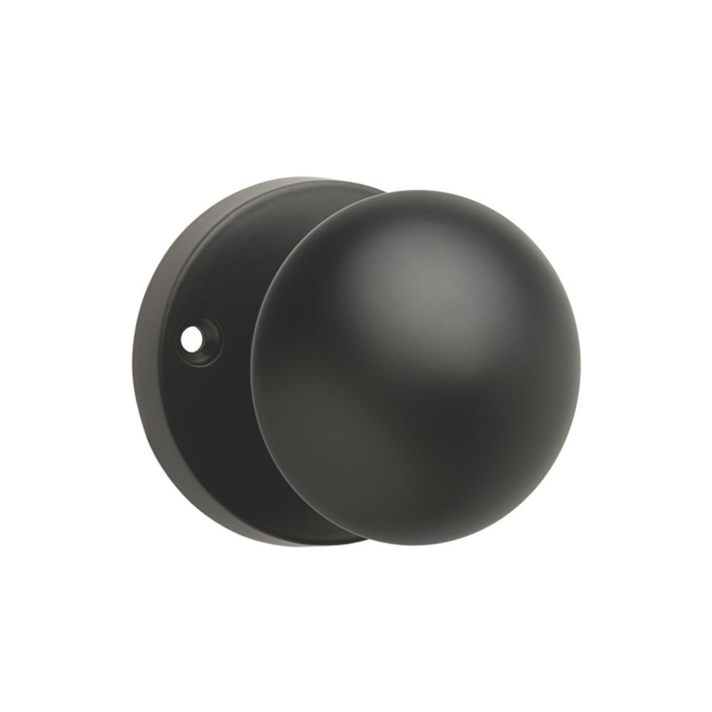 Designer Levers Orion Mortice Door Knob Pair Matt Black 58mm Screwfix