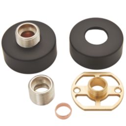 Highlife Bathrooms Round Shower Brackets Matt Black - Screwfix