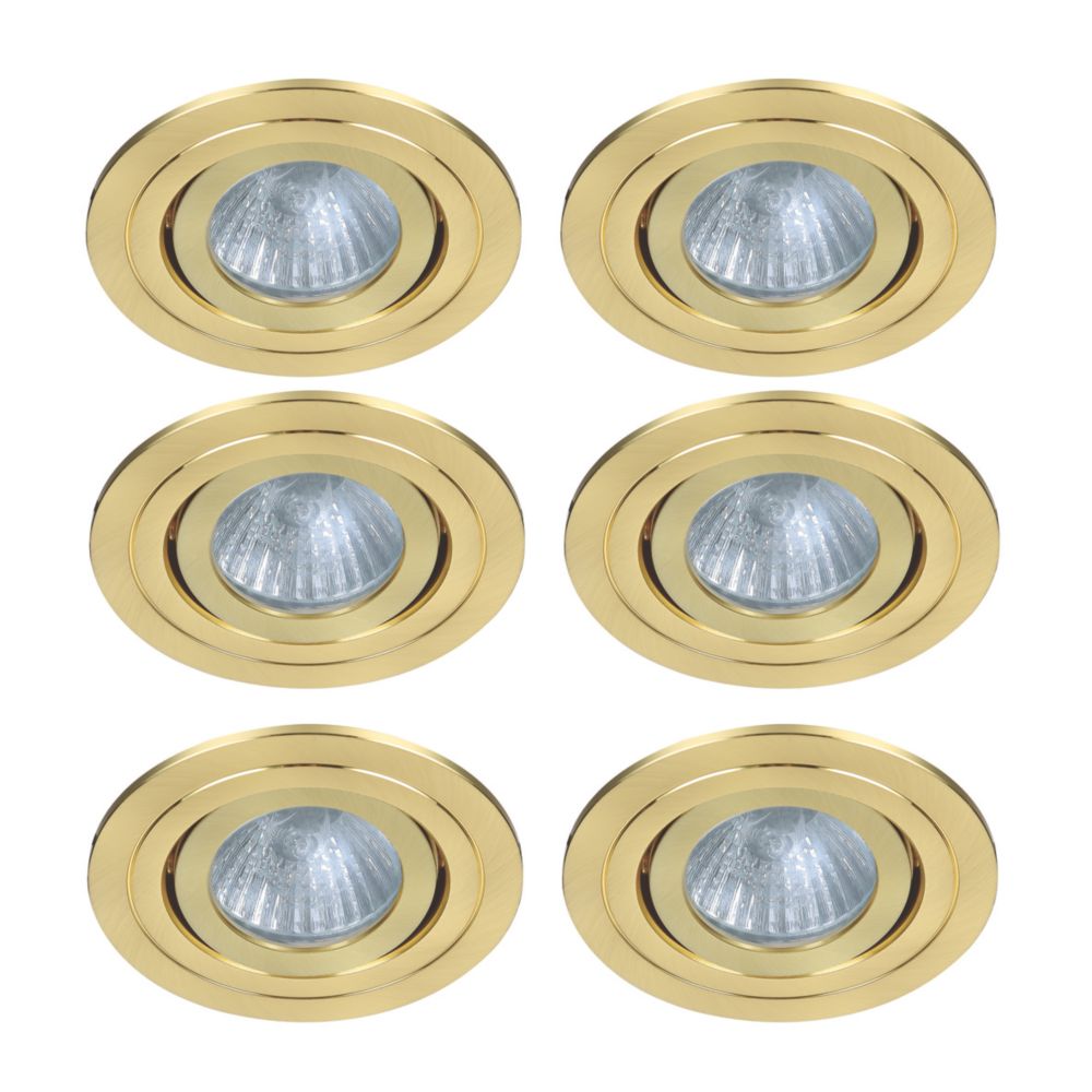 Spa Cali Adjustable Downlights Brass 6 Pack - Screwfix