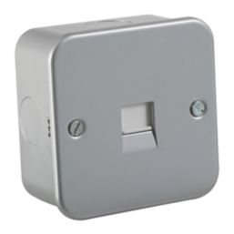 Knightsbridge Metal Clad Telephone Extension Socket Grey with White ...