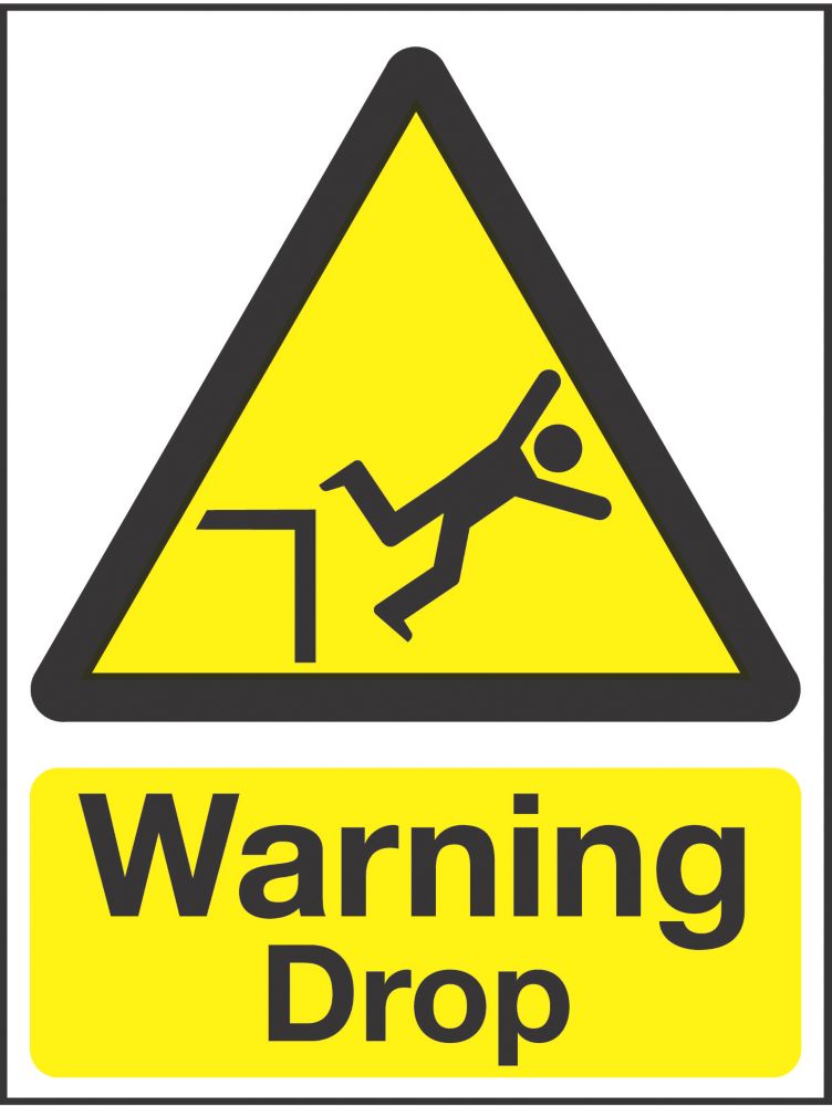 "Warning Drop" Sign 200 x 150mm | Safety Signs | Screwfix.com