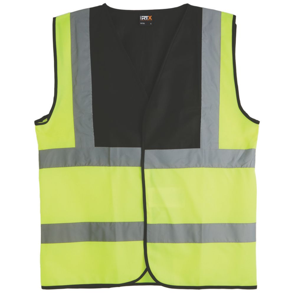 Pro RTX High Visibilty Waistcoat Yellow / Black Small 36" Chest - Screwfix