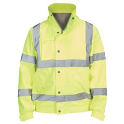 Hi-Vis Lightweight Bomber Jacket Yellow Medium 50" Chest - Screwfix