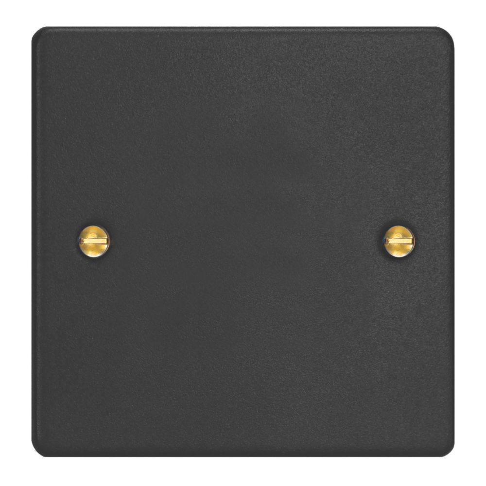 Varilight 1-Gang Blanking Plate Matt Black - Screwfix