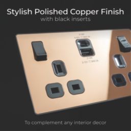 British General Evolve 13A 2-Gang SP Switched Socket + 3A 22W 2-Outlet ...