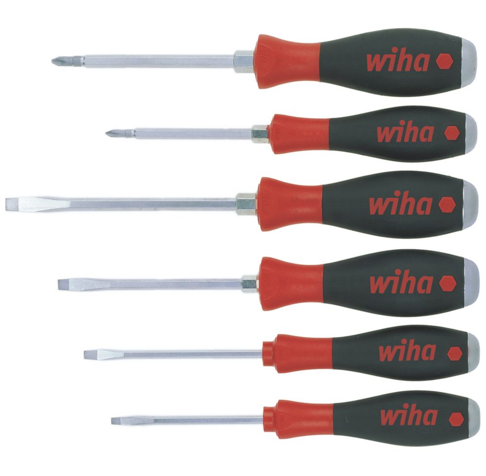 Wiha SoftFinish Mixed Mechanics Screwdriver Set 6 Pieces - Screwfix