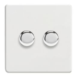Varilight V-Pro 2-Gang 2-Way LED Dimmer Switch Ice White - Screwfix