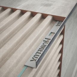 Homelux 9mm Straight Aluminium Tile Trim Grey Glitter 2.5m - Screwfix