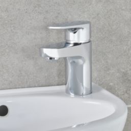Swirl Caldew Silver 121mm Cloakroom Round Head Mono Basin Mixer Tap ...