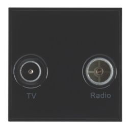 Contactum Media Modular Coaxial TV / FM Socket Black - Screwfix
