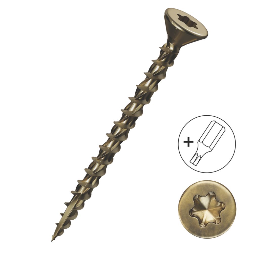 Turbo TX TX Double-Countersunk Multipurpose Screws 5mm x 60mm 100 Pack ...
