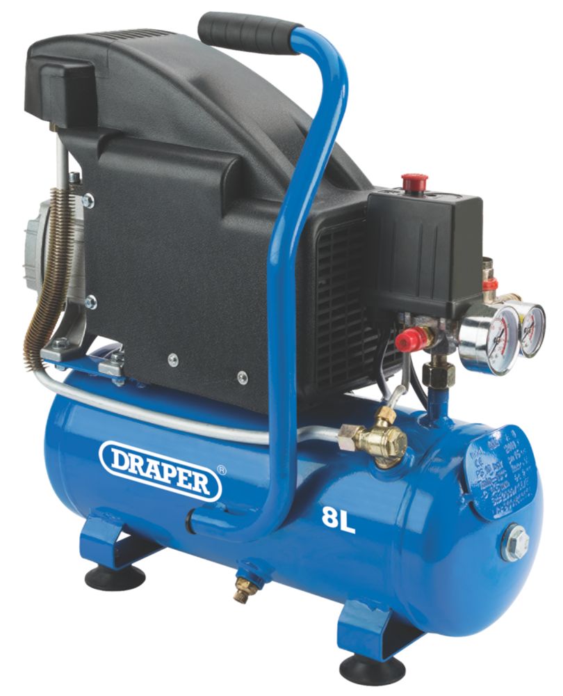 Draper 24975 8Ltr Brushless Electric Direct Drive Air Compressor 230V ...