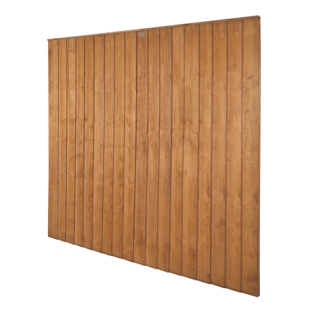 Forest Vertical Board Closeboard Fence Panels Golden Brown 6' x 6' Pack ...