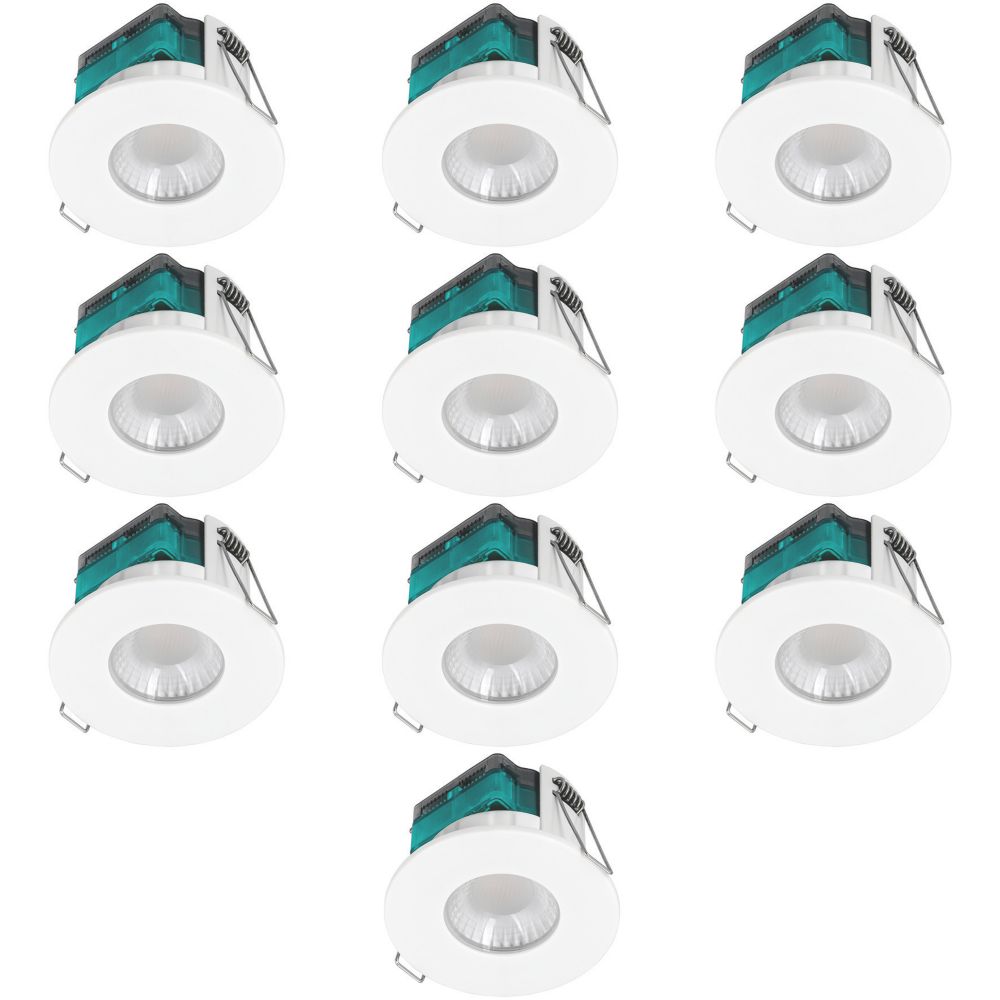 Luceco FType Essence Fixed Fire Rated LED Downlights White 5W 515lm 10 ...