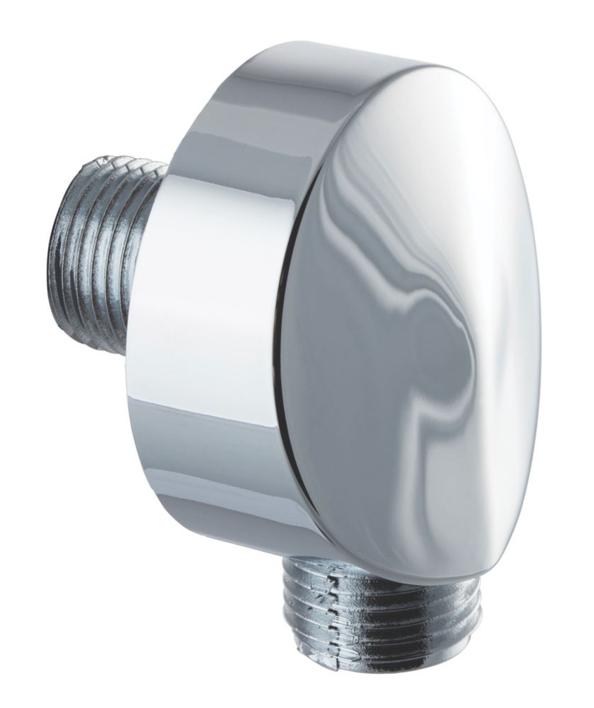ETAL Pinto Round Shower Wall Outlet Elbow Chrome 49mm - Screwfix