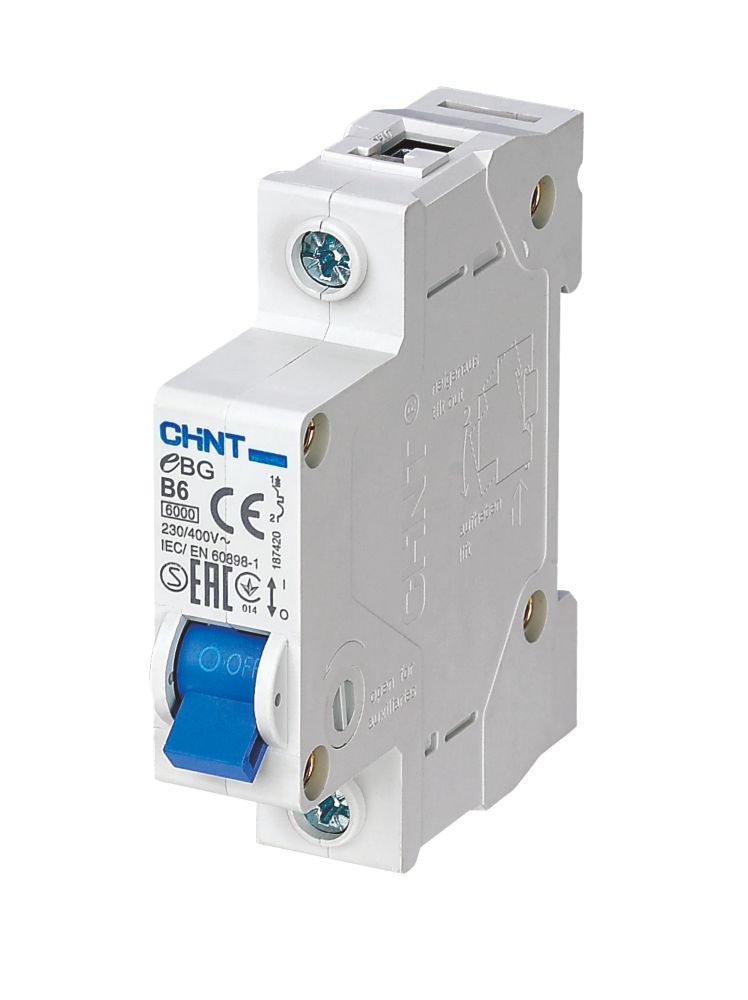 Chint EBG 6A SP B Curve MCB - Screwfix