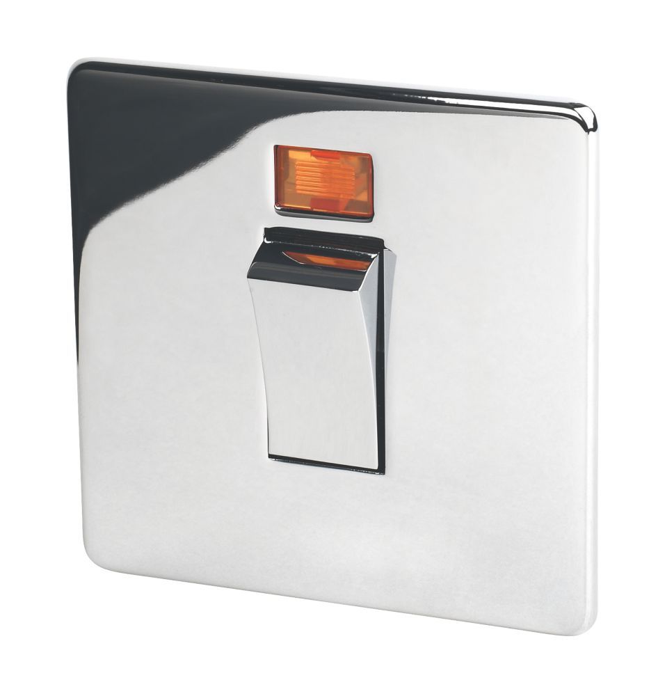 Crabtree Platinum 45A 1-Gang DP Cooker Switch Polished Chrome with Neon ... Crabtree Platinum 45A 1-Gang DP Cooker Switch Polished Chrome with Neon ...