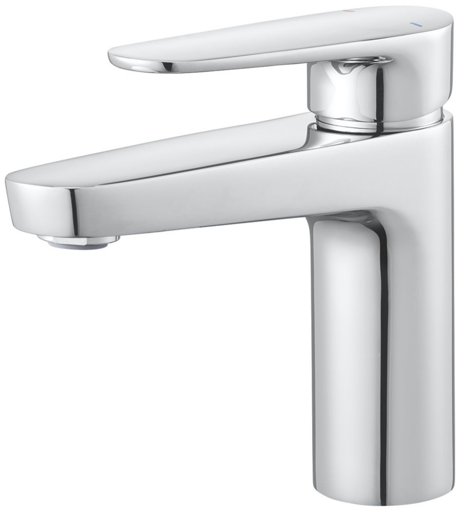 Refurb Swirl Caldew Silver 151mm Standard Round Head Mono Basin Mixer ...