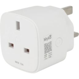 LAP Myko 13A Smart Plug with Energy Monitoring White/Grey - Screwfix