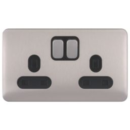 Schneider Electric Lisse Deco 13A 2-Gang SP Switched Plug Socket ...