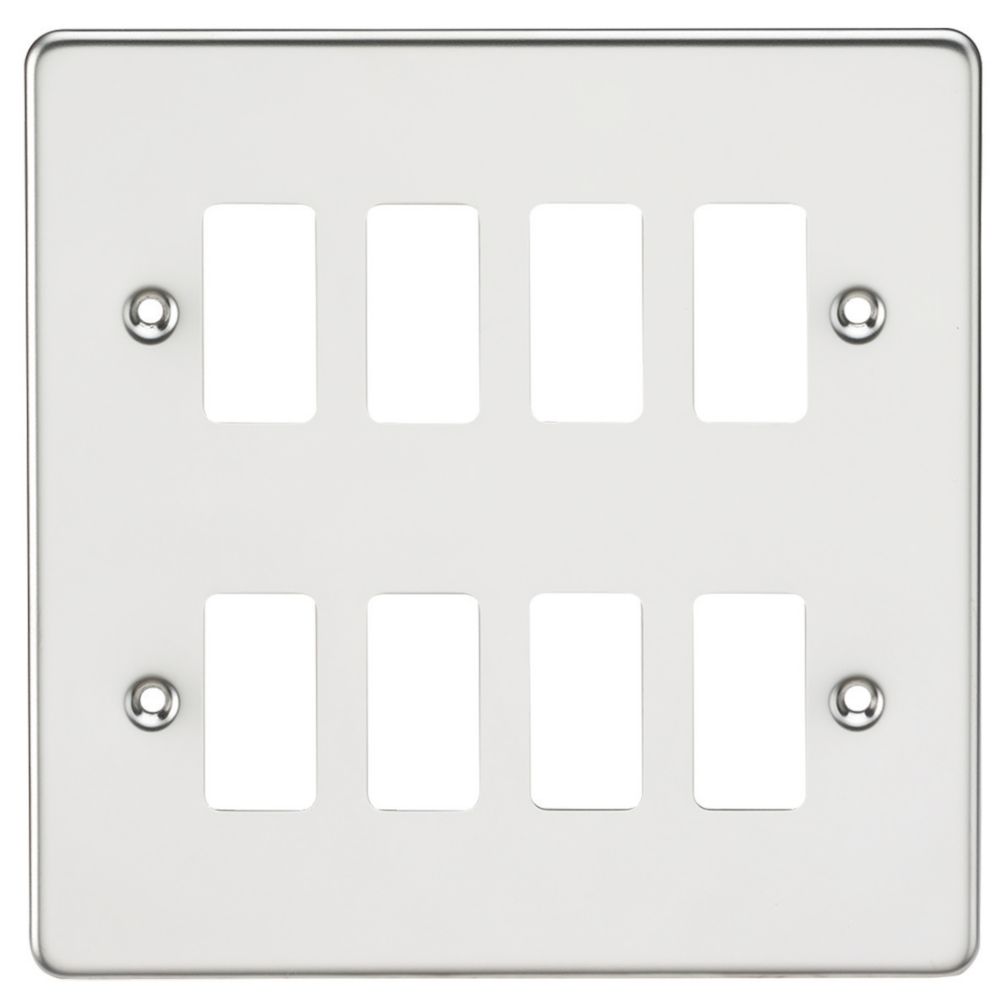 Knightsbridge 8-Module Grid Faceplate Polished Chrome - Screwfix