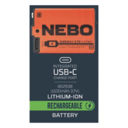 Nebo Rechargeable 802938 3.7V Li-Ion Battery - Screwfix