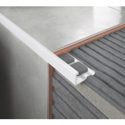 Diall 10mm Straight PVC Tile Trim White 2.5m - Screwfix