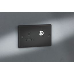 Knightsbridge 13A 1-Gang DP Switched Lockable Socket Matt Black with ...