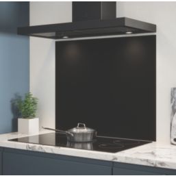 Splashback Matt Black Self-Adhesive Glass Kitchen Splashback 900 x 750 ...