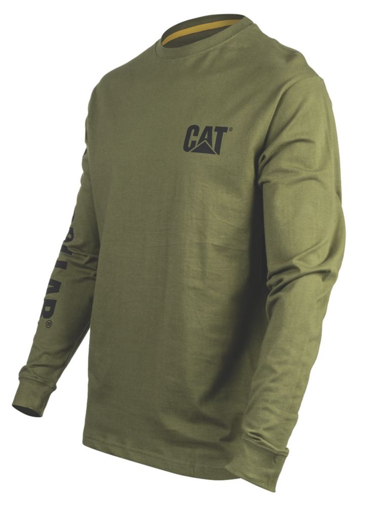 CAT Trademark Banner Long Sleeve T-Shirt Chive Medium 38-40" Chest - Screwfix