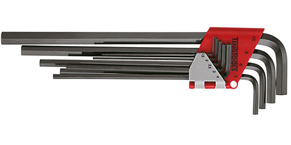 Teng Tools Metric Extra Long Hex Key Set 9 Pieces - Screwfix